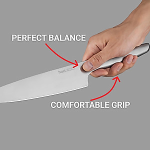 HAST Edition 8-Inch Chef Knife, Ultra-Sharp Professional Kitchen Knife, Advanced Powder Steel, Lightweight, Comfortable Ergonomic & Award-Winning Design, Premium Steel Knife(Titanium Gold)
