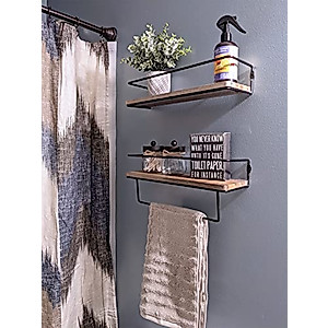 QEEIG Farmhouse Floating Shelves + Bathroom Shelves Bundle (Contains 2 Items)