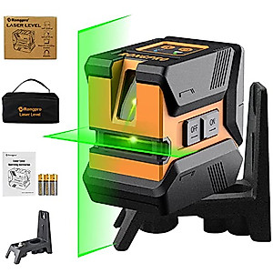 RONGPRO Self Leveling Laser Level, 50ft/15m Cross Line Laser level Laser Line leveler Beam Tool for Construction Picture Hanging Wall Writing Painting, Magnetic Mount Base and Carrying Pouch