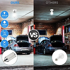 Intpro LED Light Bulb Garage Light Corn Bulb Super Bright Cob Light 60W 7000lm E26 Daylight 5000K 550W Equivalent 2Pack for Indoor Garage Light Basement Barn High Bay