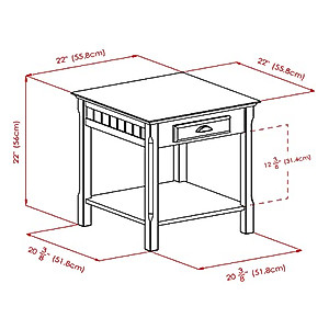 Winsome Wood Timber Occasional Table, Black, 21.97 x 21.97 x 22.05 inches