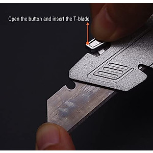 Edward Tools Folding Utility Knife with SK5 Replacement Blades - Foldable Razor Knife with Locking Release Button - Metal Belt Clip - Quick Snap Lock Blade Change - Wire Stripping Notch (1)