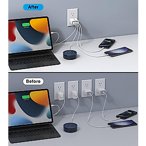 2 Pack USB C Charger, 40W 4-Port Fast USB C Wall Charger Block Dual Port PD+QC Plug Multiport Charging Block for iPhone15 14 13 12 11 Pro Max XS XR 8 7,iPad, Samsung,Tablet(with 2Pack 6.6ft Cable)