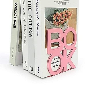 Book Ends Desk Accessories and Storage Book Ends Decorative Metal Supports for Bookrack Heavy Duty Non Slip Unique Design Office Book Stopper (Color : B)