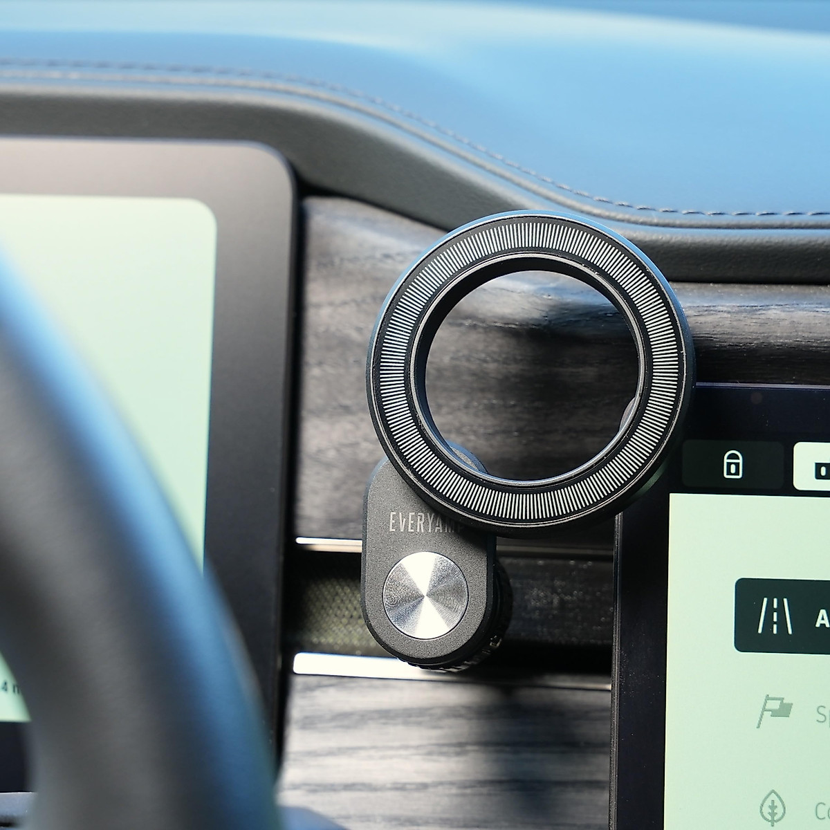 EveryAmp Phone Mount Dash Anchor with 17mm Magnet Mount for Rivian R1T & R1S 2022-2024 - Mount Cell Phones, Tablets, Microphones, Radar Detectors and More with No Screws or Adhesives - Patent Pending