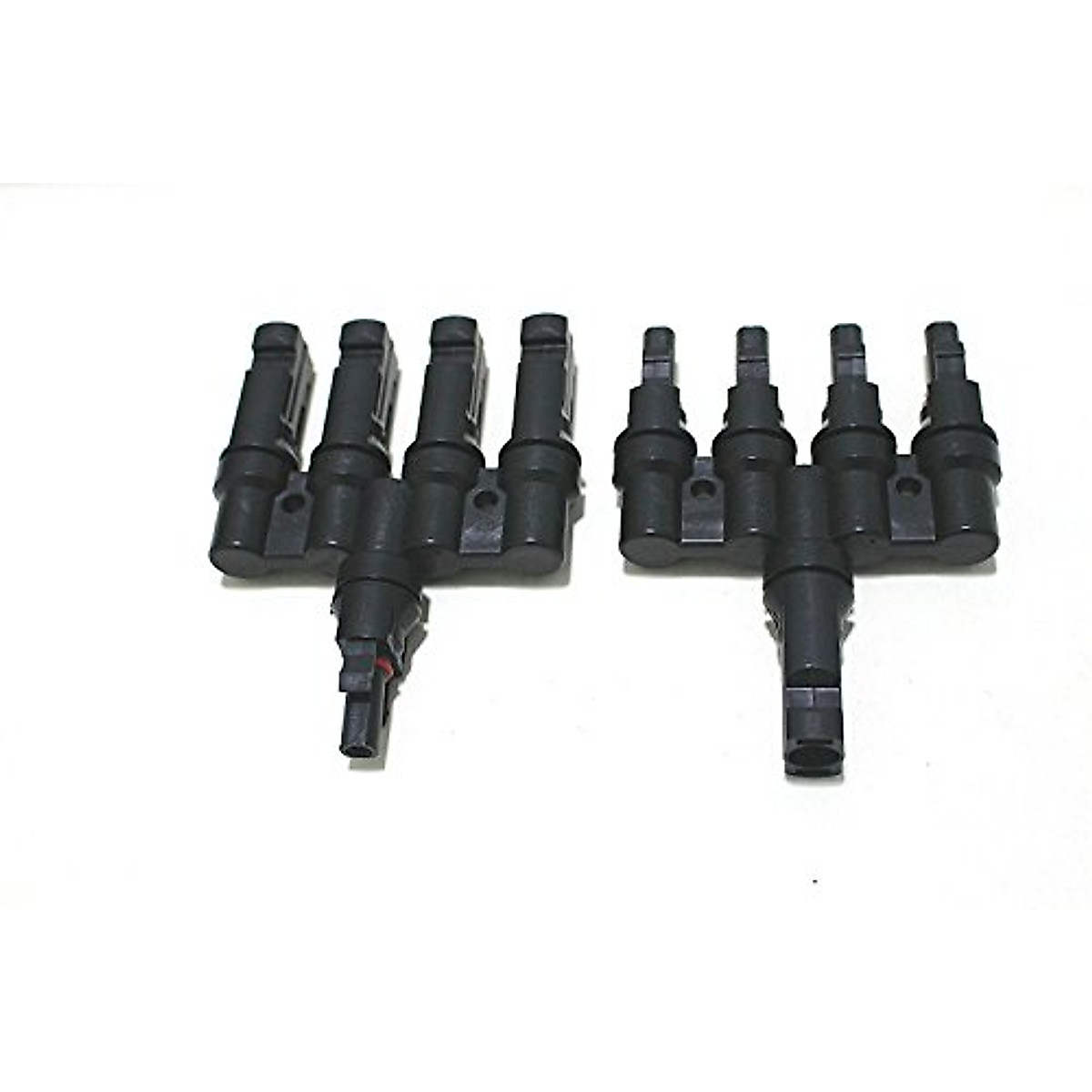 eoocvt 1 Pair Solar Energy Panel MC-4 T Branch Connectors Cable Coupler Combiner - 1 Male to 4 Female(M/4F) and 1 Female to 4 Male(F/4M)
