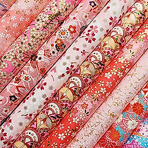 10 Sheets of Japanese Style Thickened Roller Gift Wrapping Paper for Christmas,Wedding,Birthday,Baby Shower,Valentine,Gift Box Packing DIY Craft,17.3" x 23.23" (Pink)