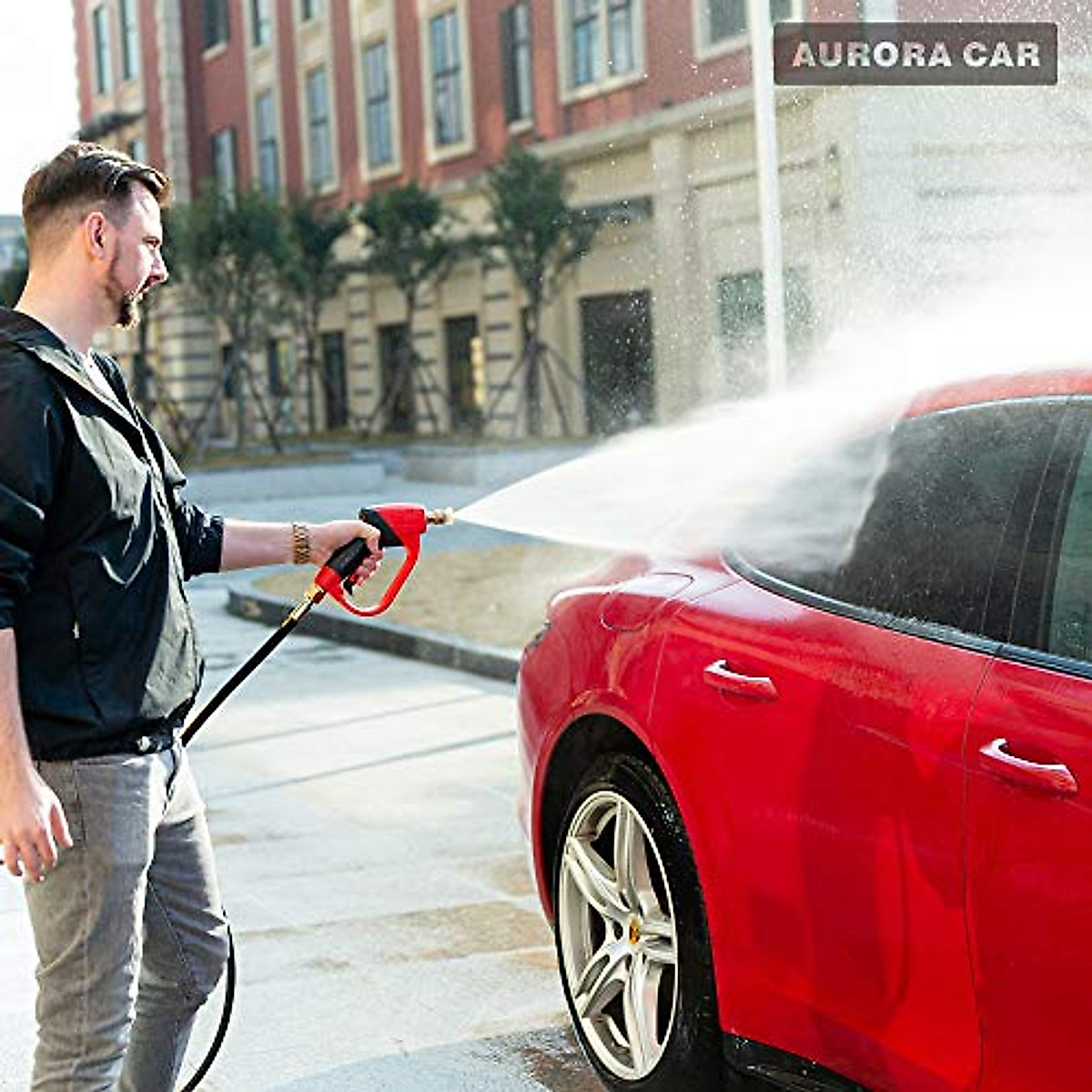 AURORA CAR High Pressure Washer Gun，40 Inch, 5000 PSI，with Replacement Wand Extension，5 Nozzle Tips Set,with 1/4'' Quick-Connect，M22 15mm or M22 14mm