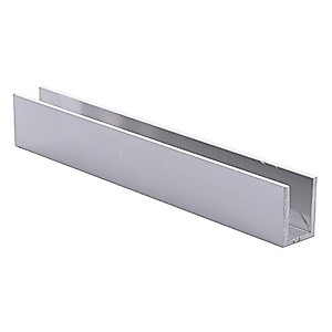 CRL Bright Anodized Frameless Shower Door Aluminum Deep U-Channel for 3/8" Thick Glass - 95 in long