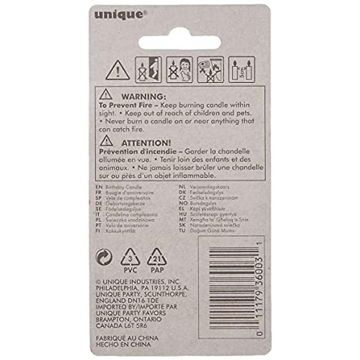 Number "3" White & Red Deluxe Birthday Candle - 2.75" (1 Pc.) - Perfect Finishing Touch for Memorable Celebration