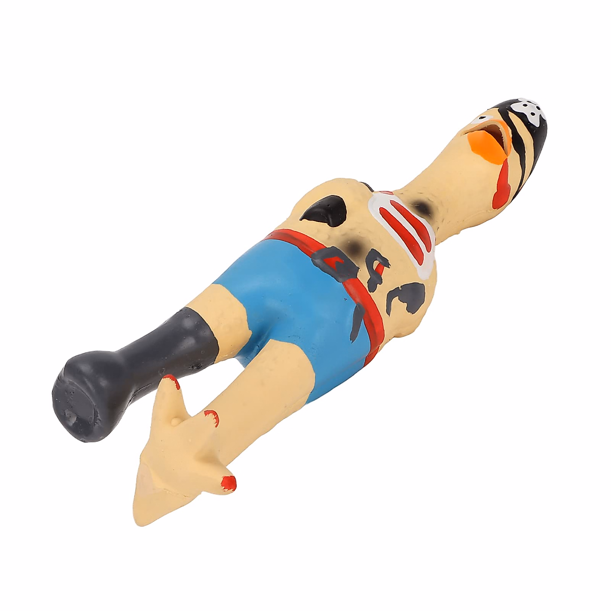 Zerodis Squeaky Chicken Dog Toys, Yellow Rubber Squaking Chicken Toy Novelty Rubber Chicken Teeth Grinding Interactive Squeaky Dog Toy for Dogs (Pirate Chicken)