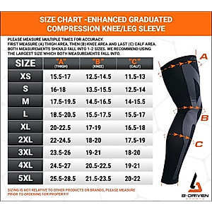 Full Leg Compression Sleeves For Men Women - Medical Leg Sleeves For Support - Blood Clot Prevention, Blood Circulation, Swelling Reduction, Restless Leg Syndrome, Varicose Veins, Pain Relief