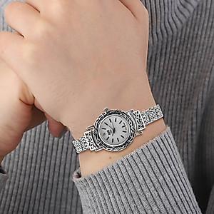Shop LC 925 Sterling Silver EON 1962 Movement Swirl Watch Multi Row Bracelet for Women Water 3ATM Size 8" Engagement Anniversary Wedding Promise Birthday Gifts