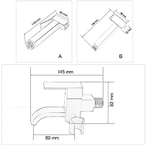 MINJING Handheld Bidet Sprayer Kit Rose Gold Single Cold Bathroom Tap Dual Function Toilet Bidet Douche Spray for Bathroom, A