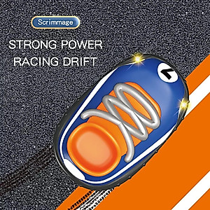 WOAEIUOS 2.4G Remote Control Car RC Football Soccer Shoes Car with LED Lights Kids Interactive Educational Toys (Orange&Blue-Set of Two Cars)