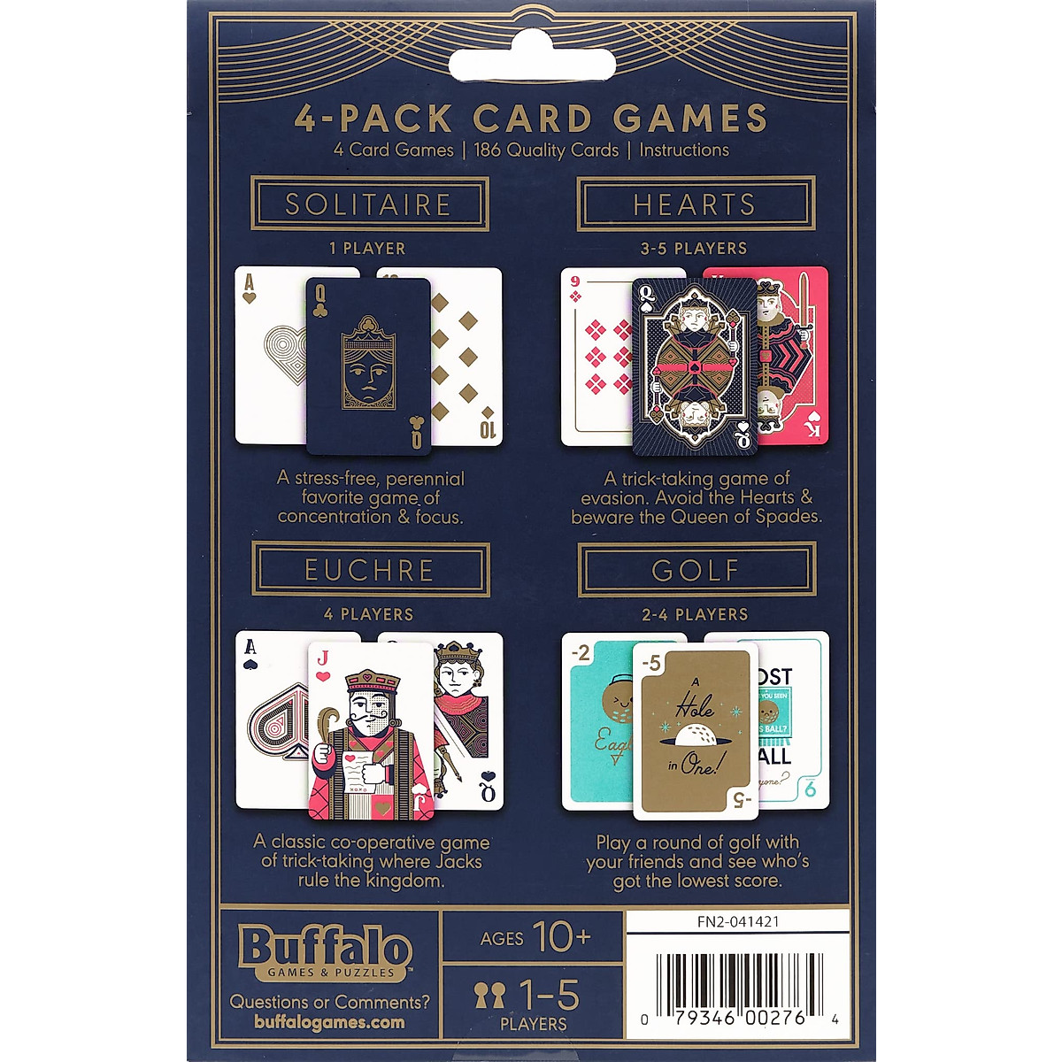 Buffalo Games - 4pk Card Game Pack