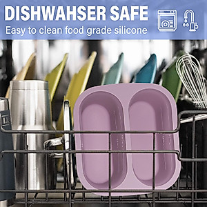 Mossime Silicone Soup Freezer Molds: 1 Cup Silicone Freezer Trays with Lid - 4 Packs Easy Release Soup Freezer Containers - 250ml 125ml Portion Large Cubes for Ice Soup (4, Blue/Purple)