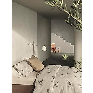 Calvin Klein - King Duvet Cover Set, Soft Cotton Bedding, Floral Home Decor (Aquarelle Floral Grey, King)