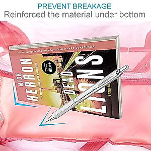 FTJCF Pink Clear Backpack, Stadium Approved Transparent Bookbag for Women, Heavy Duty PVC See Through Backpack - Light Pink