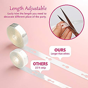 Coogam Balloon Arch Garland Decorating Strip Kit - 64 ft Ballon Tape Strips and 200 Dot Glue for Birthday Wedding Baby Shower Party DIY Decorations (Upgraded Version)