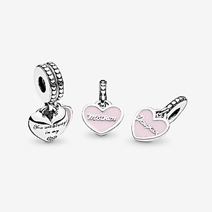 Annmors 925 Sterling Silver Charms for Bracelets and Necklaces Mother & Daughter Dangle Pendants Love Charms Jewelry Gift for Women