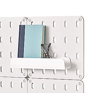 iDesign Cade BPA-Free Plastic Modular Hanging Pegboard Organizer Storage Shelf, 12.71" x 3.7" x 2.25", Matte White