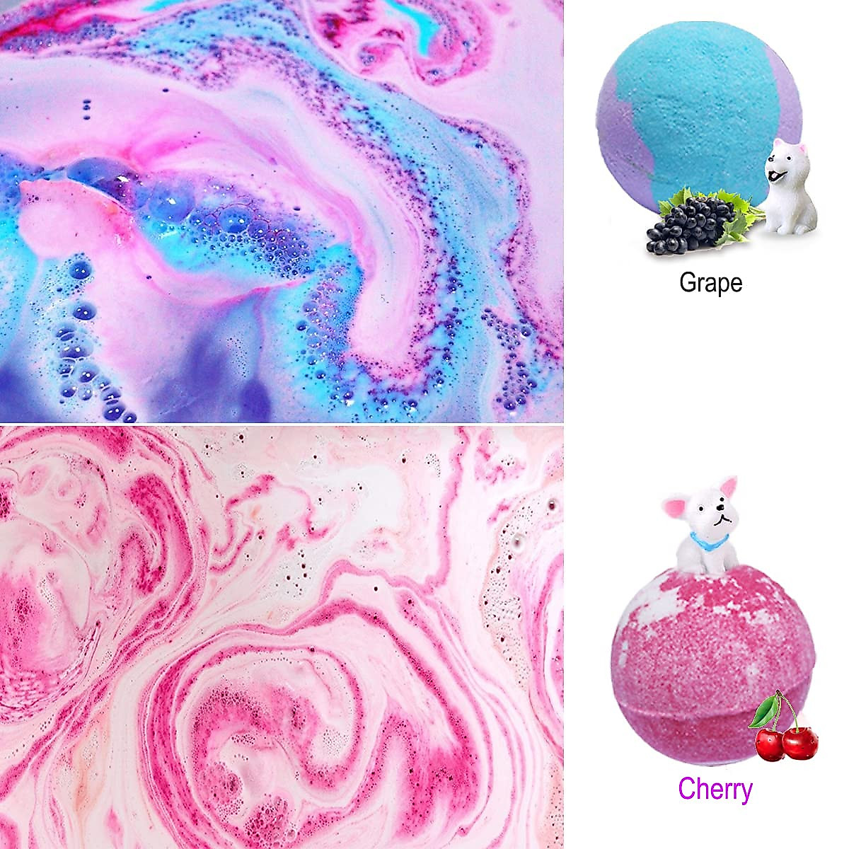 3.5 oz XL Bath Bombs for Kids with Puppy Toys Inside Kids Bath Bombs Organic Bubble Bath Fizzies Colorful Bomb 12 Pcs Set Birthday/Christmas Surprise Gift for Girls & Boys