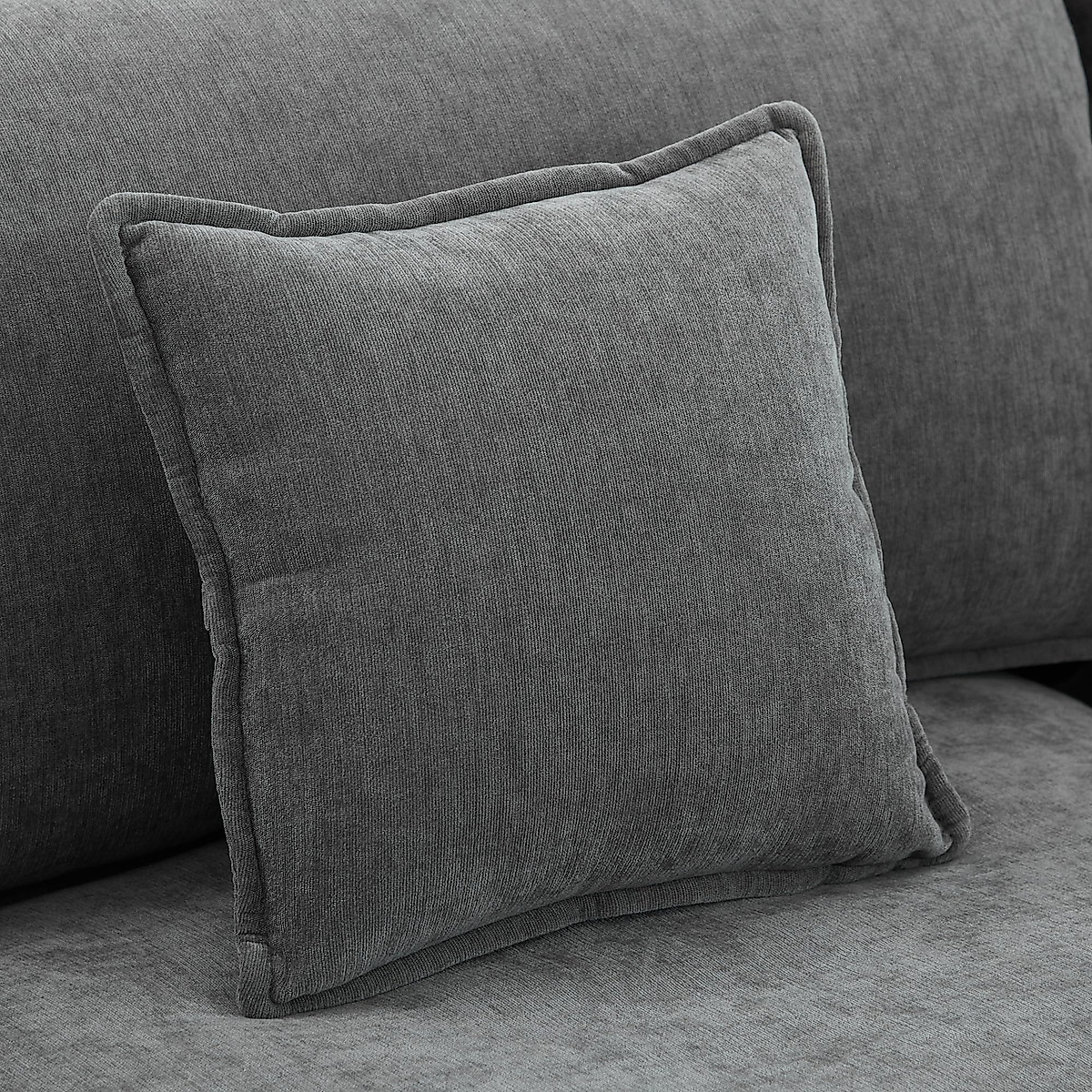 VEPXXP 144.5" Oversized Modular Sectional Couch with Storage Console, Cup Holders & USB Ports, Modern Chenille Upholstered U-Shaped Cloud Sofa w/Ottomans for Living Room Apartment Office, Grey