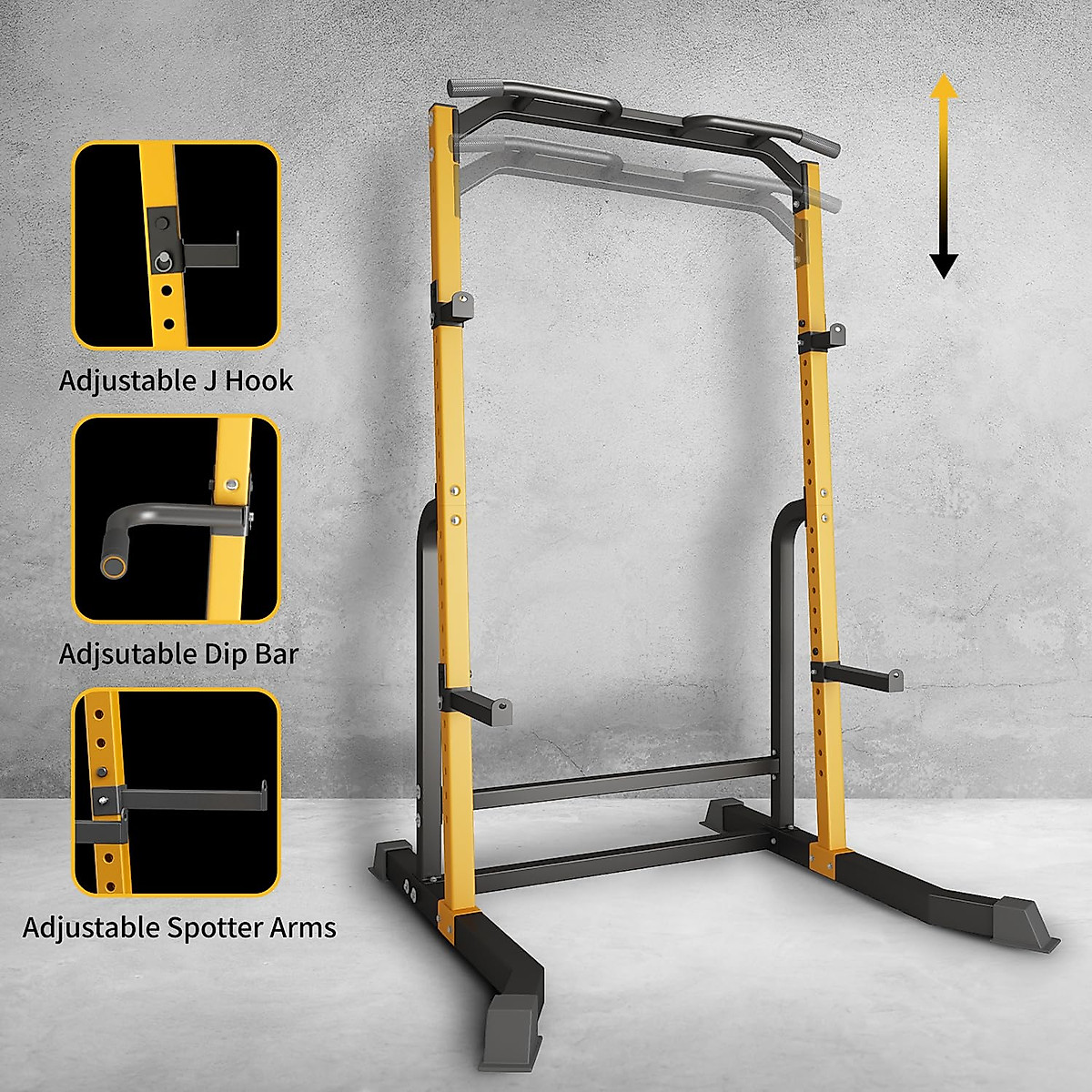 ZENOVA Squat Rack Power Rack Home Gym Equipment Pull Up Rack Squat Stand for Weightlifting, 800LBS Weight Capacity