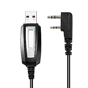 Radioddity PC002 USB Programming Cable CH340 Chip, 2-Pin K Plug, Plug and Play, Compatible with Windows 7, 8, 9, 10, 11, GM-30 GS-5B BaoFeng UV-5X UV-5R BF888S BF-F8HP Two Way Radios
