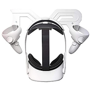 SINWEVR VR Headset and Controller Wall Mount Storage Stand Hook Compatible for Meta/Oculus Quest 2 / Pro / 1, PSVR 2, Pico 4, Rift S, Hp Reverb G2, HTC Vive, Cosmos, Valve Index, PS VR (White)
