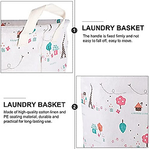 2pcs Bathroom Basket Bucket Container Clothes Nursery Handles Hamper Double with Style Buck Saving Baby Large Foldable Round Space Home Cotton Dirty Handle Room Storage Laundry