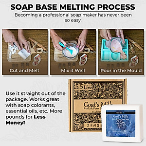 5.5 LBS - Goats Milk Soap Base | Melt and Pour Supplies Kit for Soap Making SLS/SLES & PEG free | Best Natural Organic Vegetable Ingredients | Make Your Own Soap | Bulk For Adult Soapmaker Soap Making