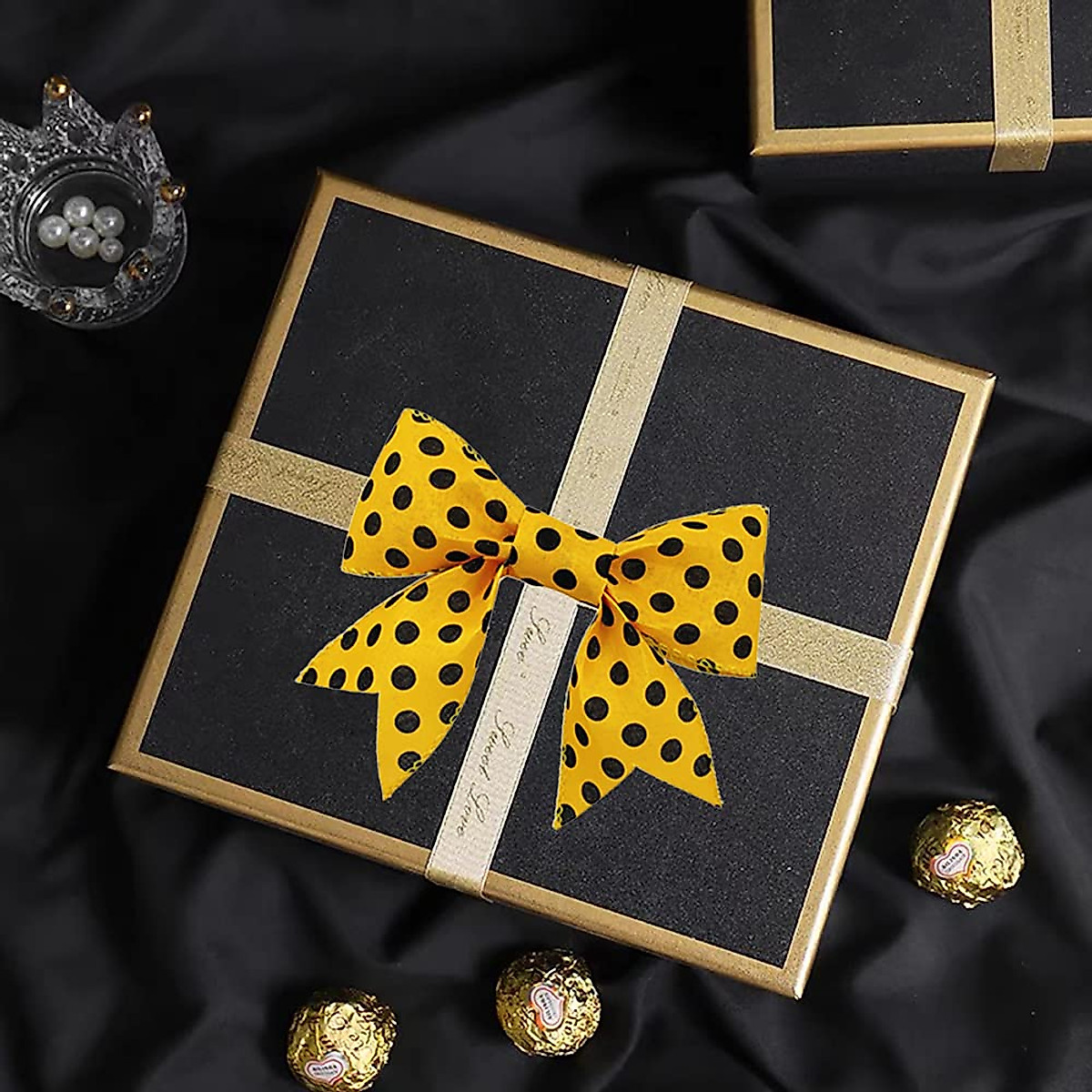 12 Yards Bumble Bee Ribbons Bee Wired Edge Ribbon Honeybee Decorative Ribbons Yellow Craft Ribbons for Wrapping Floral Hanging Ornaments Home Decoration