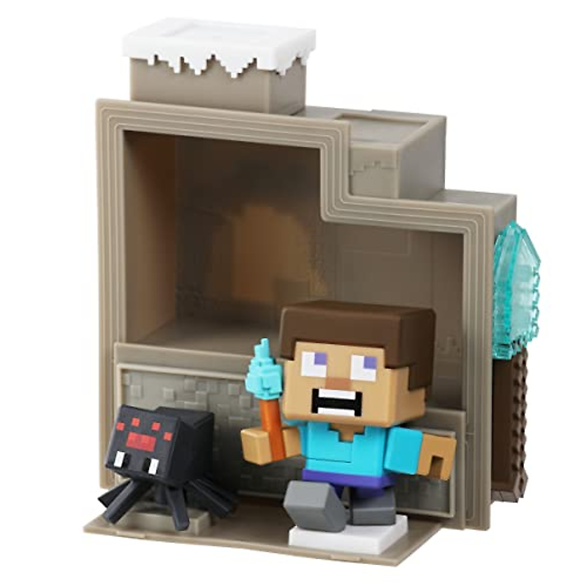 Treasure X Minecraft Caves & Cliffs Cave Adventure Pack. Mine, Discover & Craft with 16 Levels of Adventure, Mine & Craft Character & Mini Mob to Collect. Will You find The Real Gold Dipped Treasure?