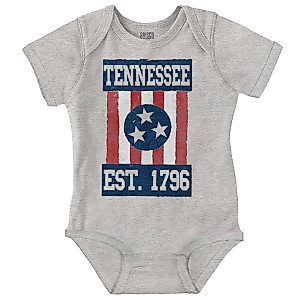 Brisco Brands Tennessee Country Southern TN Flag Baby Romper Boys or Girls