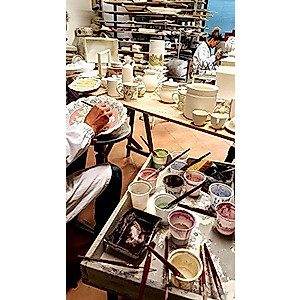 CERAMICHE D'ARTE PARRINI - Italian Ceramic Art Coffee Caffè Serving Tray Plate Decorated Lemon Pottery Hand Painted Made in ITALY Tuscan