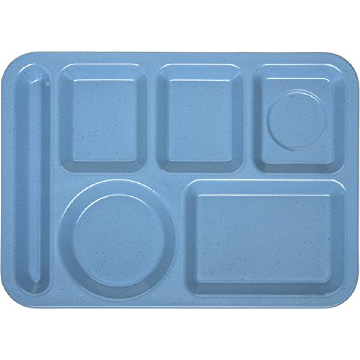 Carlisle FoodService Products Left-Hand Heavyweight 6-Compartment Melamine Tray 10" x 14" - Sandshade