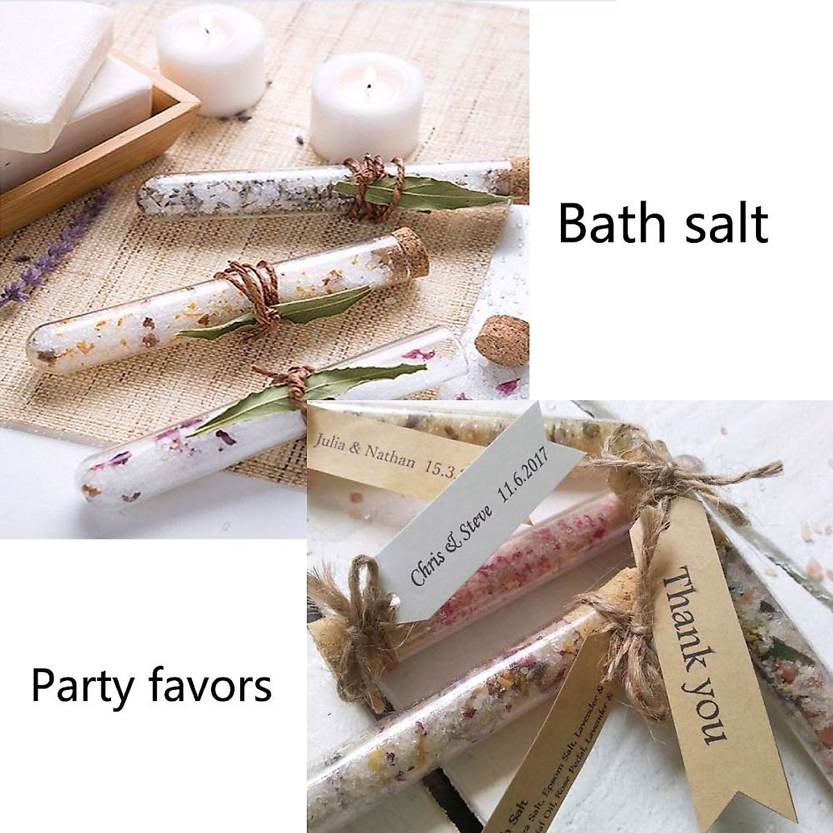 KINDPMA 20Pcs 18ml Clear Plastic Test Tubes 18x105mm with Cork Stoppers Tube Holder Candy Test Tubes for DIY Flowers Crafts Candy Bath Salts Storage Halloween Christmas Science Lab Wedding Party Favor