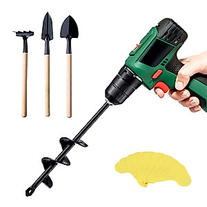 WEAVERBIRD Auger Spiral Drill Bit for Planting, 1.6"x9" Garden Plant Flower Bulb Auger for 3/8" Hex Drive Drill, Easy Bulb Auger for Post Hole Digger Flowers, Bedding Digging Plant Rapid Planter Tool