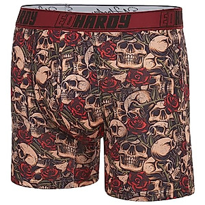 ED HARDY Men's Underwear Boxer Briefs - Comfortable, Breathable, Stylish Design 3 Pack, Dragon, Skulls, Tiger, Medium