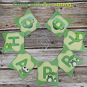 KEFAN Frog Birthday Party Supplies, Frog Birthday Party Decorations, Frog Themed Party Supplies Decor with Happy Birthday Banner, Cake Toppers, Balloons for Boys Girls Birthday Party1st Baby Shower