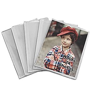 Iconikal 24-Photo Clear Cover Photo Album, 4 x 6-Inch, 5-Pack