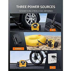 AstroAI Cordless Tire Inflator Portable Air Compressor for Car Tire Pump 160PSI with HD Screen, 3 Power Sources & Dual Powerful Motors, Heavy Duty Air Pump Inflation/Deflation father day gifts