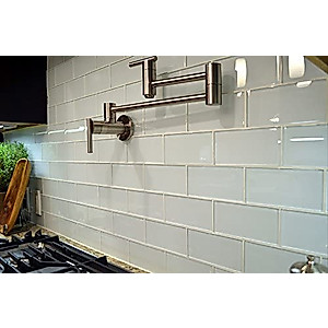 Art3d 40-Piece Peel and Stick Glass Tiles for Kitchen Backsplash, 3" x 6" White Subway Backsplash Tiles
