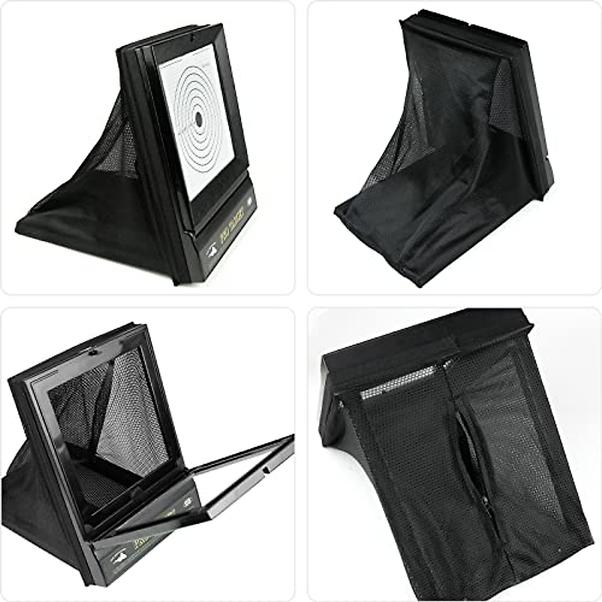 Airsoft Targets for Shooting, Reusable BB & Pellet Guns with Trap Net Catcher, Heavy-Duty Paper Sheets, Stand and Paper Training Target Easy to See Your Shots Land, for Indoor, Outdoor Ranges