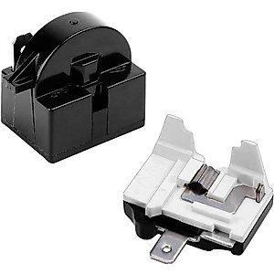 QP2-4.7Starter Relay and Overload 1 Pin Refrigerator Starter Relay and 6750C-0005P Refrigerator Overload Protector（2 Pieces in Total）Mini Refrigerator Parts Compatible with LG Refrigerator Compressor