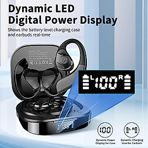 BANIGIPA Open Ear True Wireless Earbuds, Bluetooth 5.3 Headphones w/Immersive Premium Sound, IP54 Waterproof Open-Ear Earbud w/DSP Noise Cancelling Mic for Sports Long-Lasting Comfort, 50H Playtime