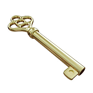 NATIKON KY-3AB Brass Plated Hollow Barrel Skeleton Key for Antique, Vintage and Old Cabinet, Drawers Grandfather Clocks (1)