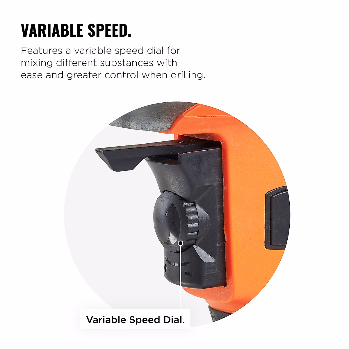 VonHaus 10 Amp 1/2” Heavy Duty Drill Mud Mixer with Spade Handle and Variable Speeds For Drilling and Mixing